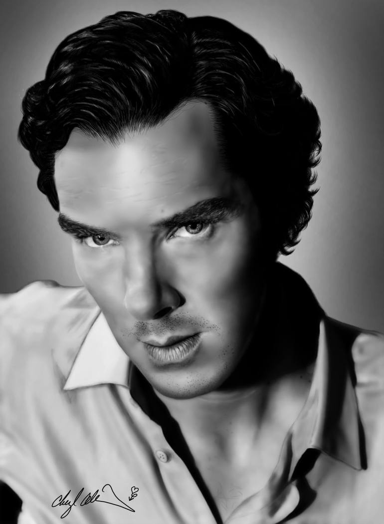 Benedict Cumberbatch Mixed Media by Cheryl Allin-Bergstrom | Saatchi Art