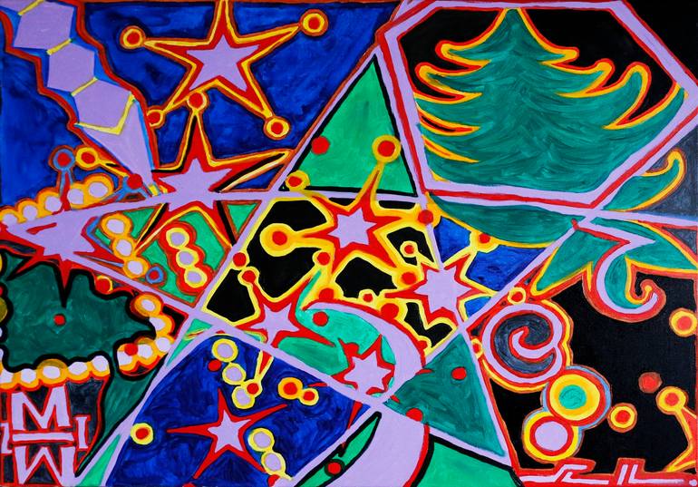 Christmas Star Constellation Painting by Simone Huber | Saatchi Art