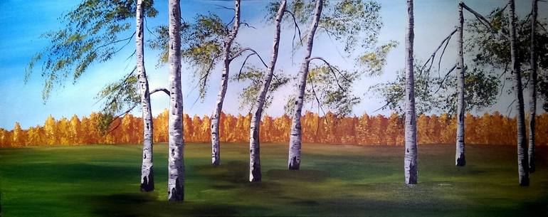 Autumn Porch View Painting by Steve Duprey | Saatchi Art