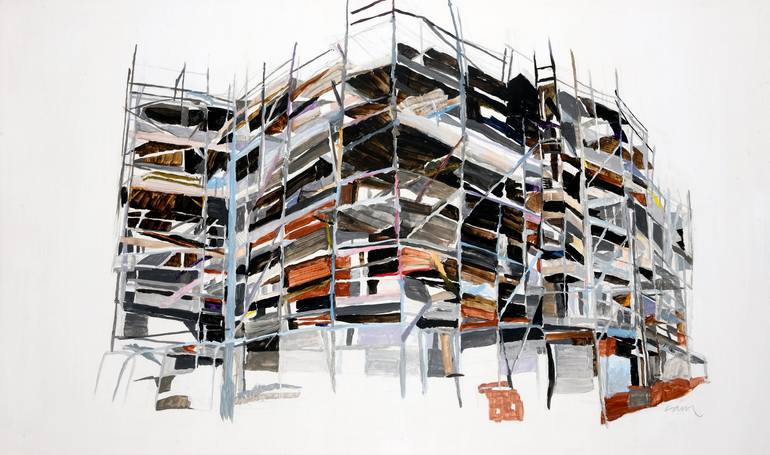 Blue Lampost Painting by Patricia Cain | Saatchi Art