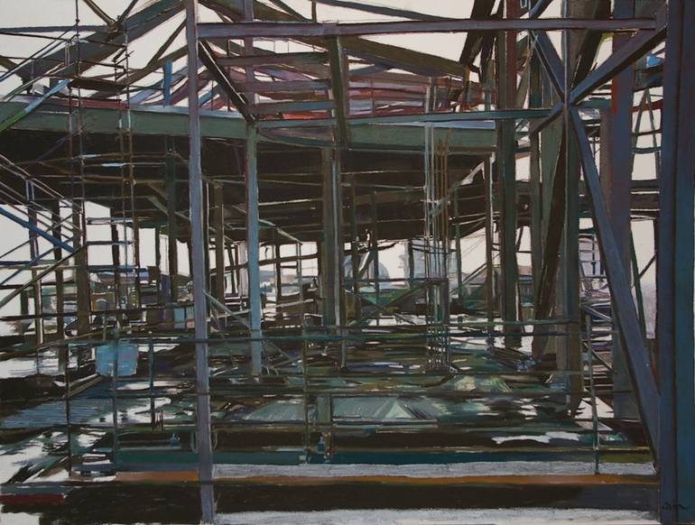 Building the Riverside Museum I Painting by Patricia Cain | Saatchi Art