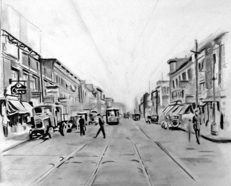 New york in the old days Drawing by Denny Stoekenbroek | Saatchi Art