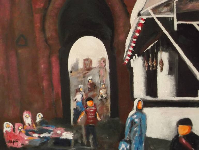 Faceless Arch Larache Morocco Painting by Harry Pity | Saatchi Art