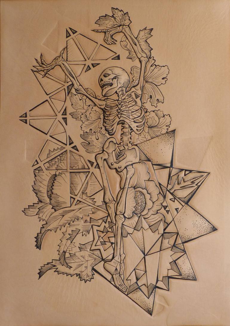 Skeleton dance Drawing by Punctured Artefact | Saatchi Art