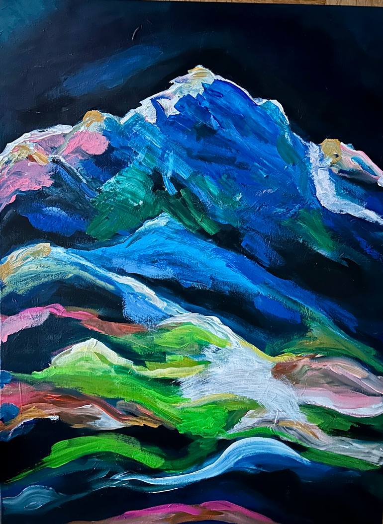 Wilder Kaiser (Blue Mountain) Painting by Julia Abele | Saatchi Art