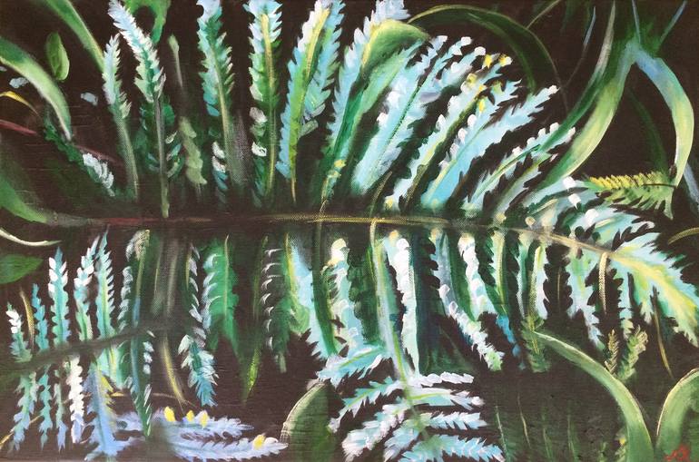 Greenery (Fern and Grass) Painting by Julia Abele | Saatchi Art