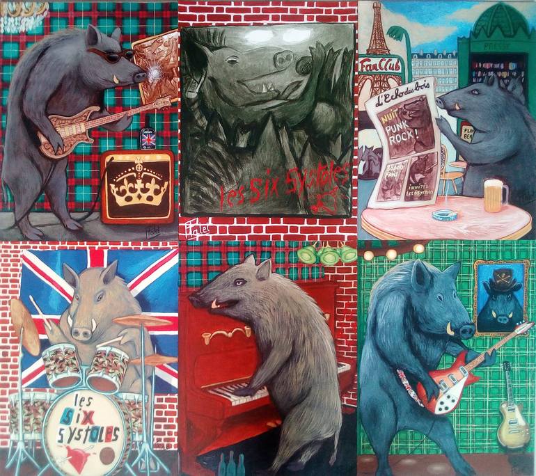 The Boars Painting by François Falet | Saatchi Art