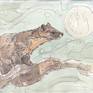 The Pine Marten and The Moon Painting by Ann Pease | Saatchi Art