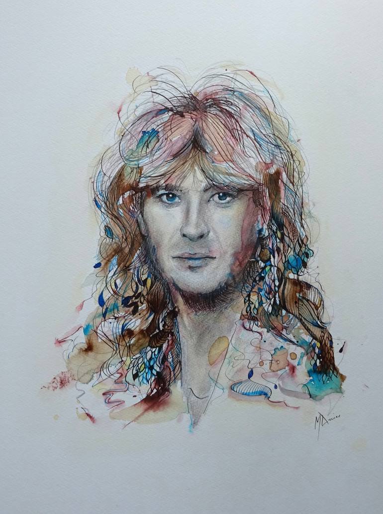 Joe Elliott Drawing by Mel Davies | Saatchi Art