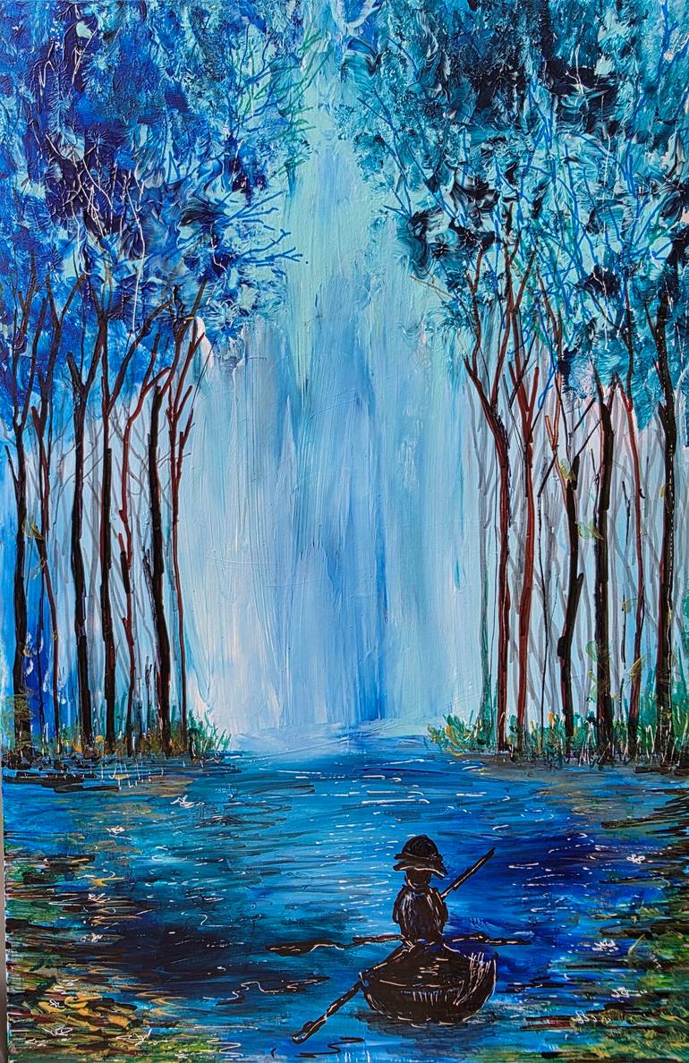 The flow of life Painting by Nalini Khattar | Saatchi Art