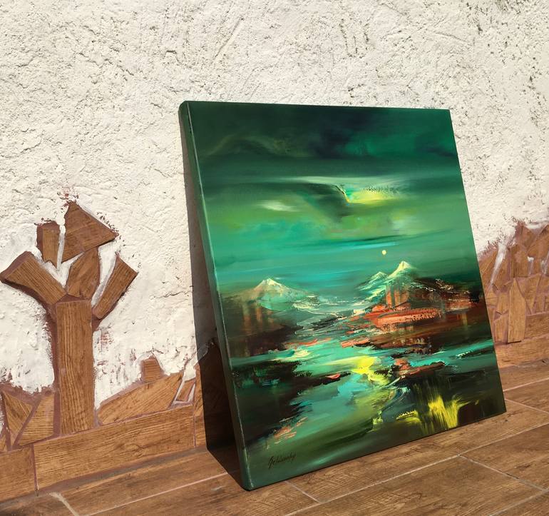 Emerald Nights Painting by Beata Belanszky-Demko | Saatchi Art