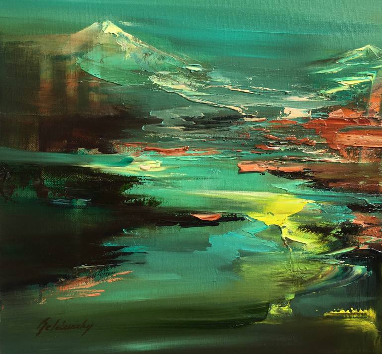 Emerald Nights Painting by Beata Belanszky-Demko | Saatchi Art
