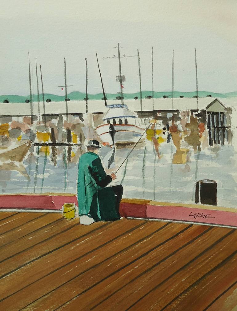 Fishing Painting by Ron LaRue | Saatchi Art