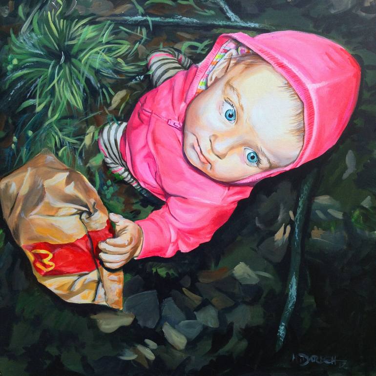 Red Riding Hood Painting by Mathias Durisch | Saatchi Art