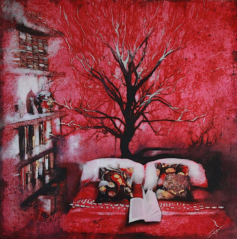 La Vie en Rouge Painting by Jaideep Mehrotra | Saatchi Art