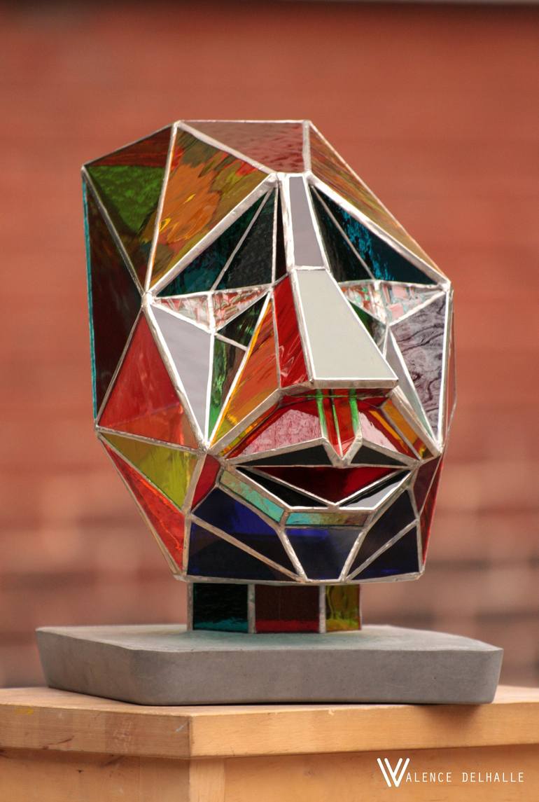 Multicolor Head Sculpture by Valence Delhalle | Saatchi Art