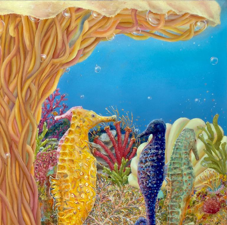 Seahorse Carousel Painting by Jason Zahra | Saatchi Art