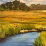 Warm and still in the Salt Marsh, Barn Island Painting by Caroline H ...