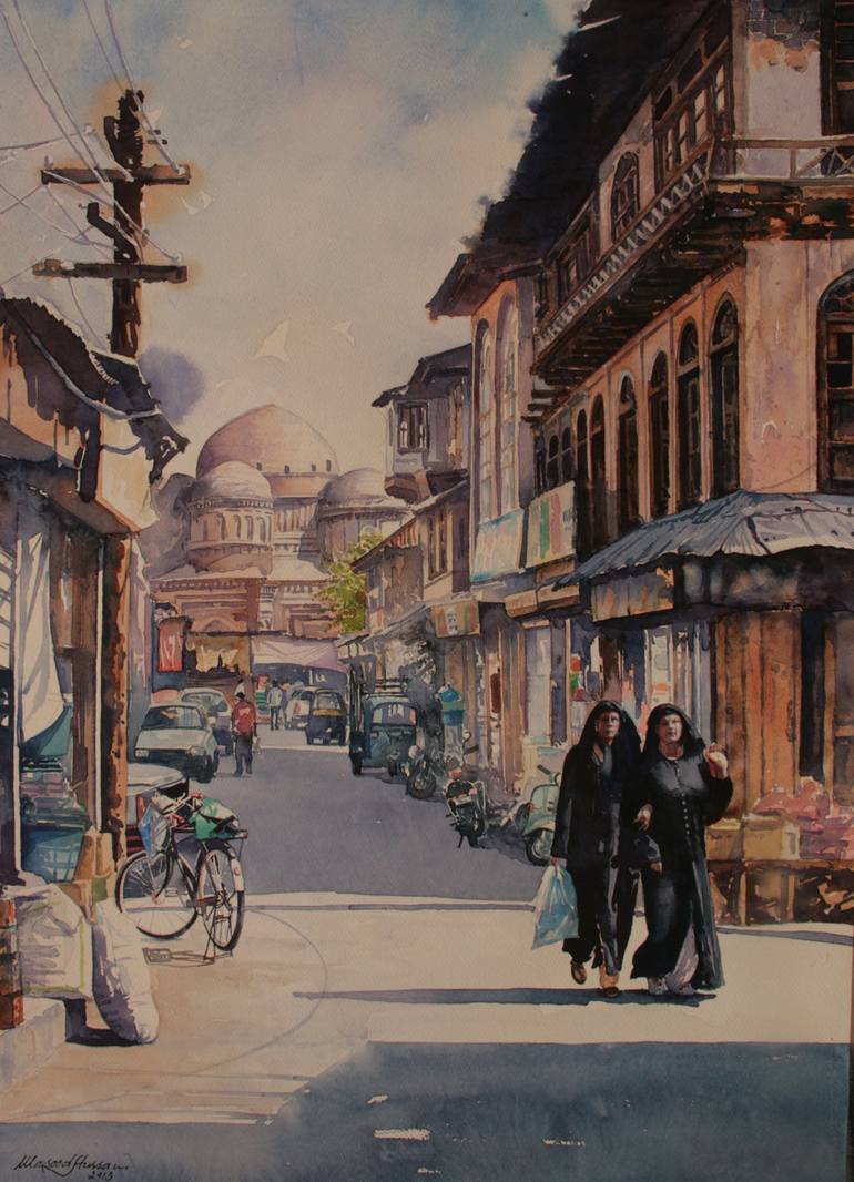 Shehr i khas, Kashmir Painting by Masood Hussain | Saatchi Art