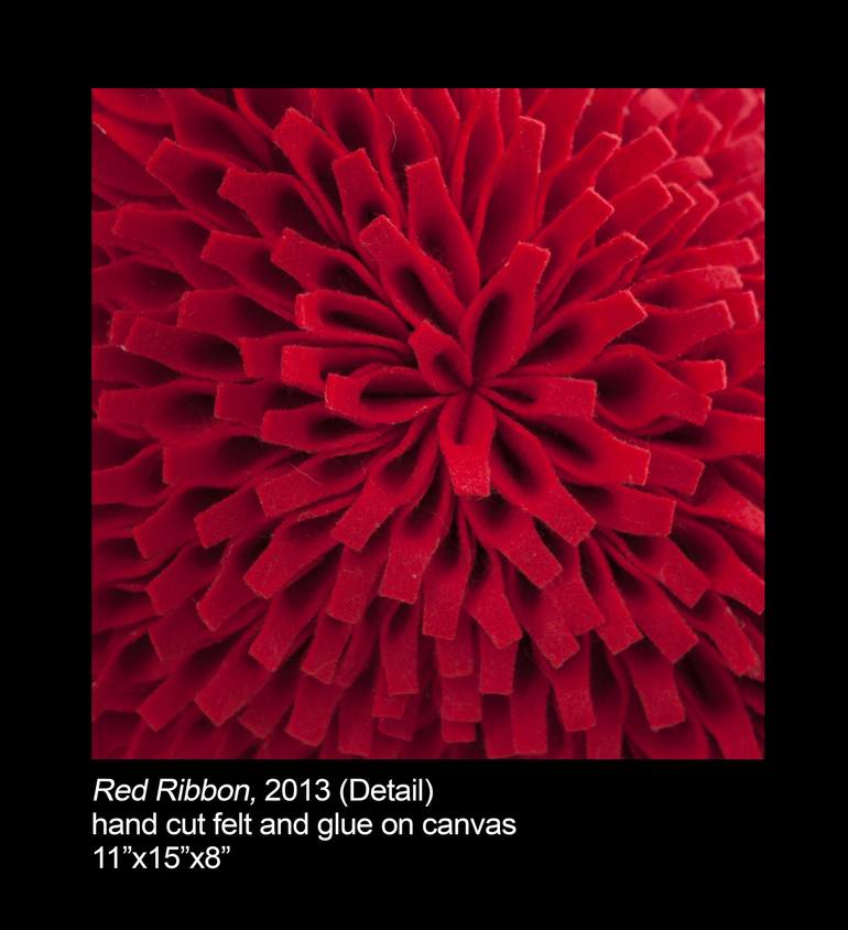 Red Ribbon (detail) Sculpture by hope conner | Saatchi Art
