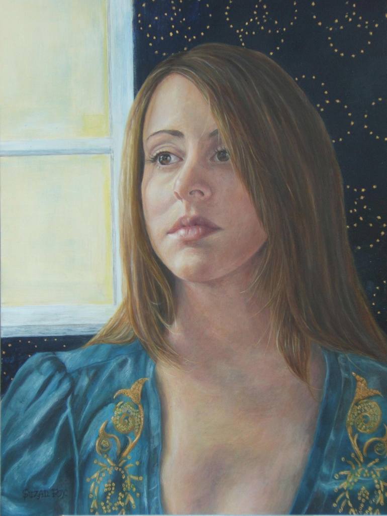 In Her Celestial Gaze Painting by Suzan Fox | Saatchi Art