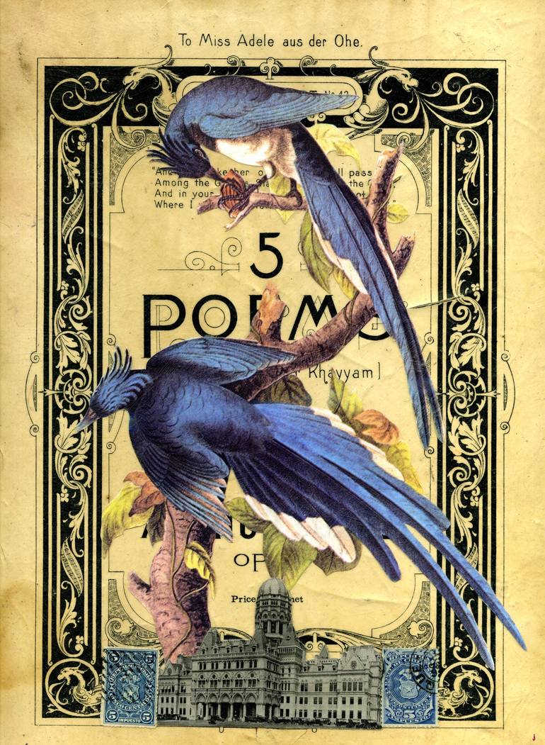 5 Poems-collage on canvas Collage by Thomas Terceira | Saatchi Art