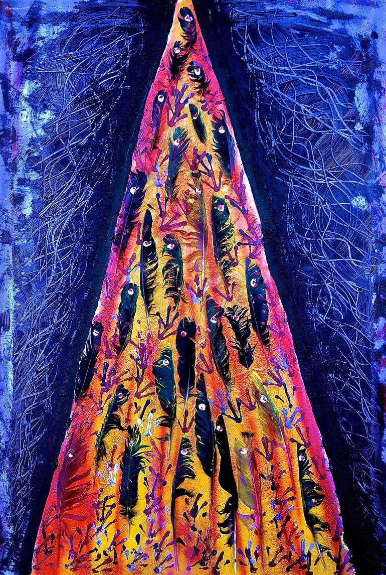 ALBERO DEGLI UCCELLI Painting by Roberto Del Fabbro | Saatchi Art