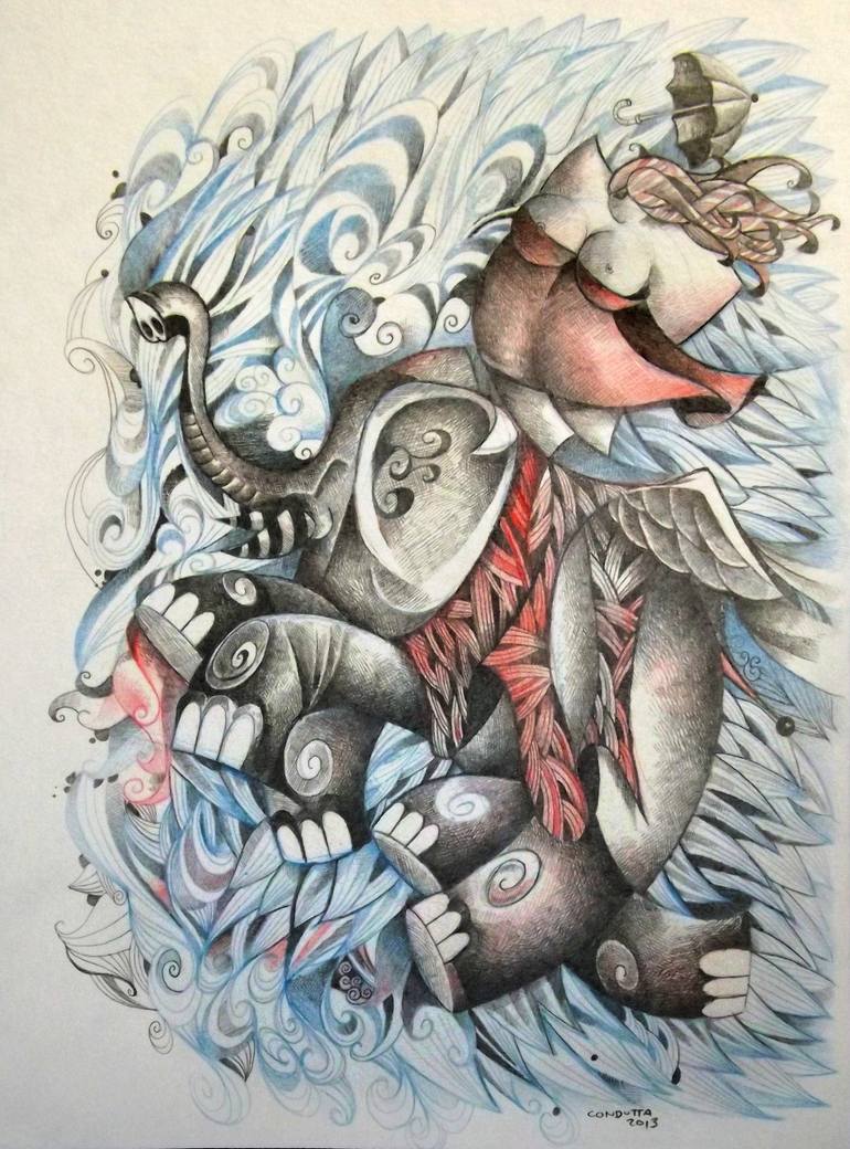 flying and dead Drawing by Fabio Condutta | Saatchi Art