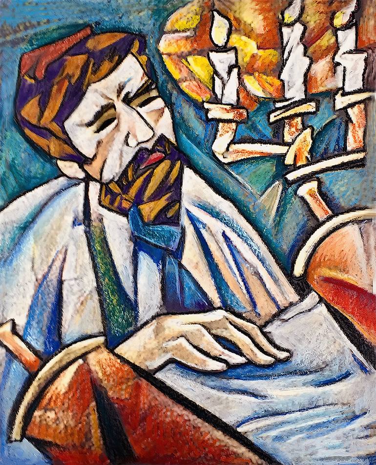 Rabbi. Prayer. Drawing by Zinovy Shersher | Saatchi Art