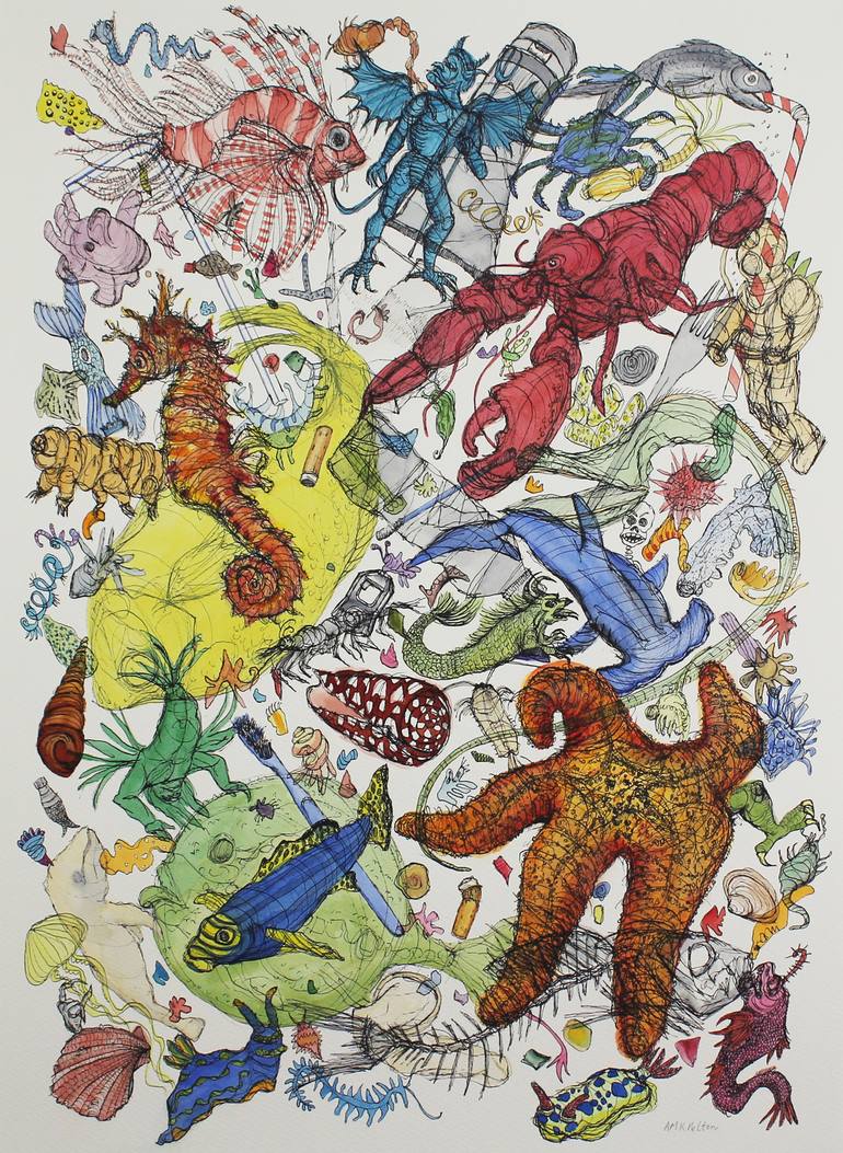 Undercurrent Drawing by Maria Pelton | Saatchi Art