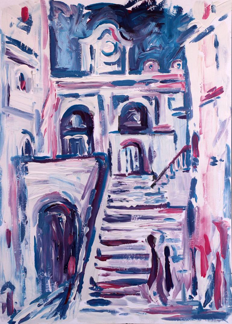 The clock of the country Painting by Salvatore Ferrara | Saatchi Art