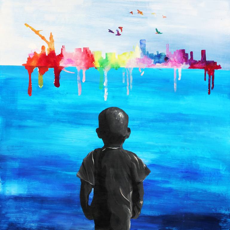 Street Art: Beyond the Sea ... Hope Painting by Salvatore Ferrara ...