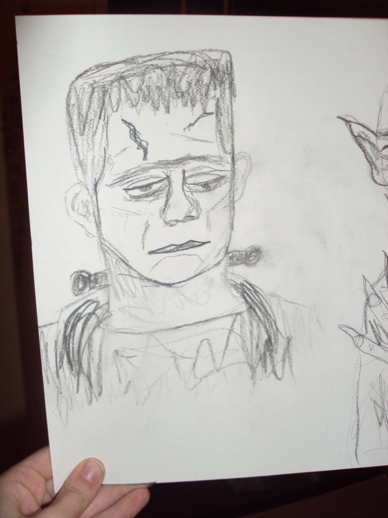 Frankenstein Drawing by dominique florea | Saatchi Art