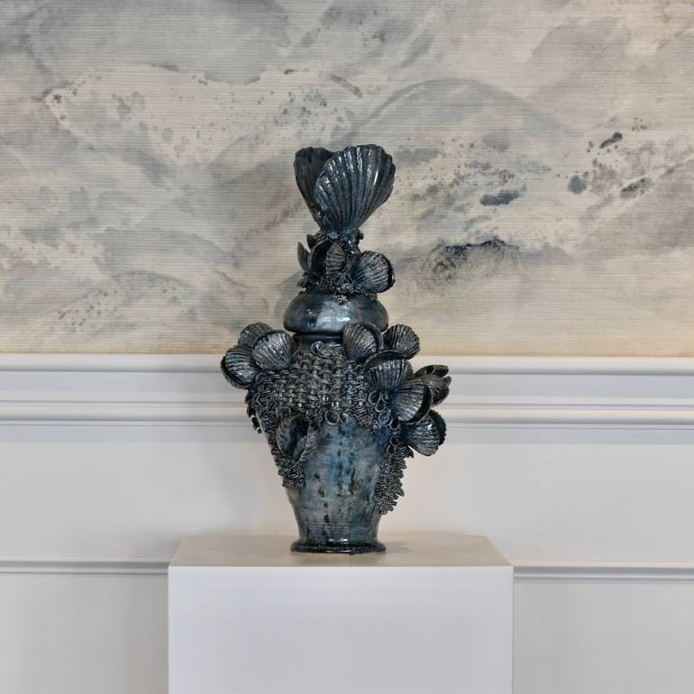 Sea Urn - Blue / Grey Sculpture by Richard Prentice | Saatchi Art