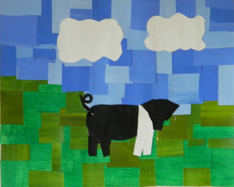 Pig Collage Collage by Ceridwen Powell | Saatchi Art