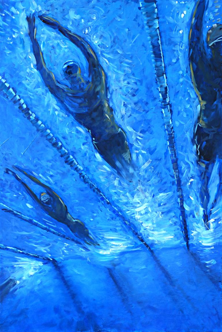 Swimmers Painting by Alessandro Piras | Saatchi Art