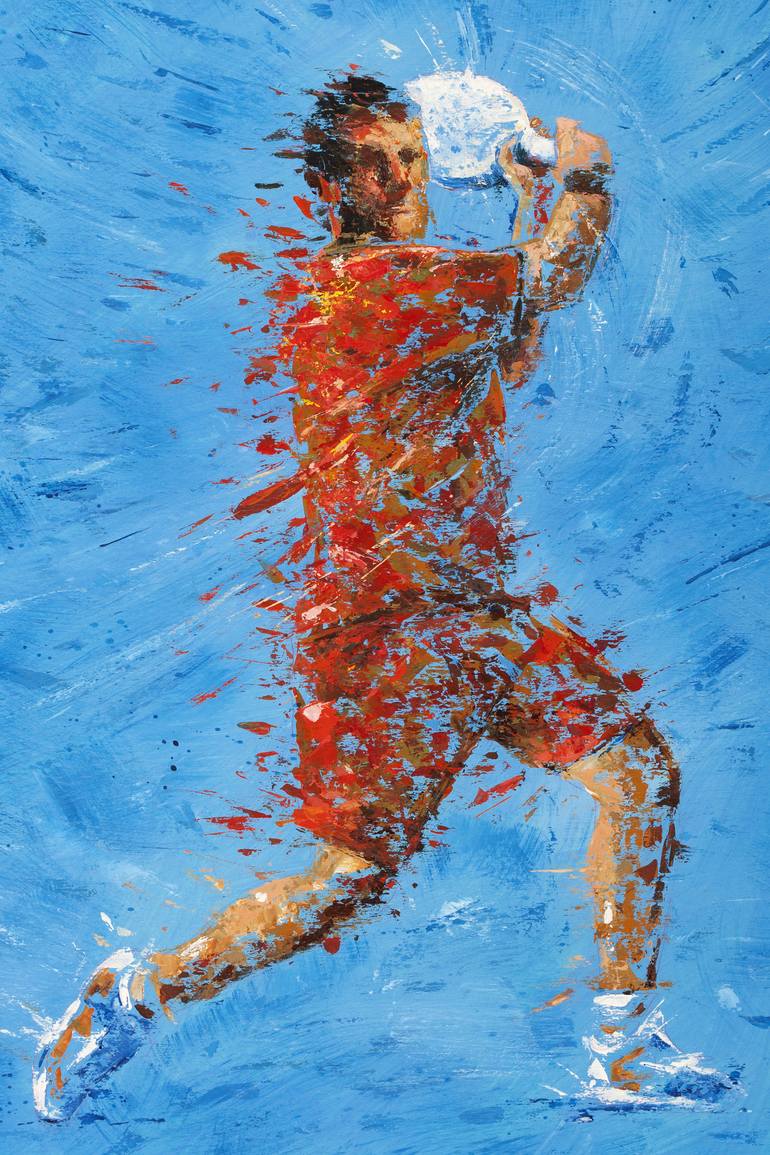 The paddle player Painting by Alessandro Piras | Saatchi Art