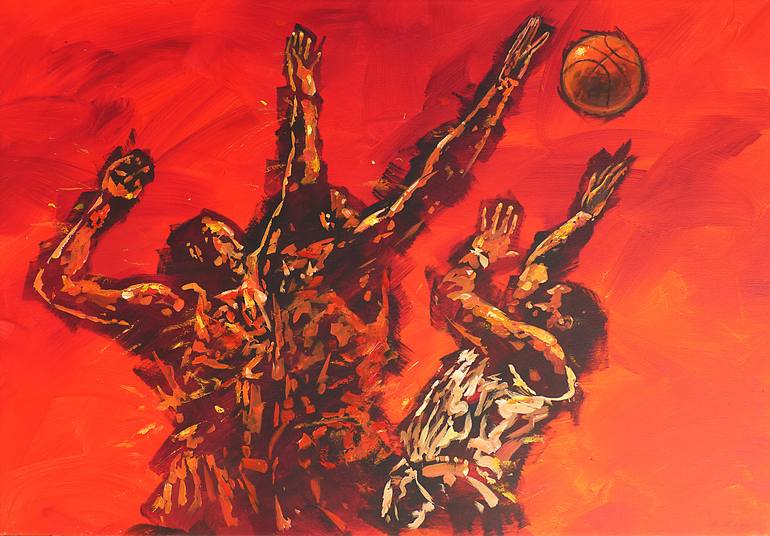 Jumping on orange Painting by Alessandro Piras | Saatchi Art