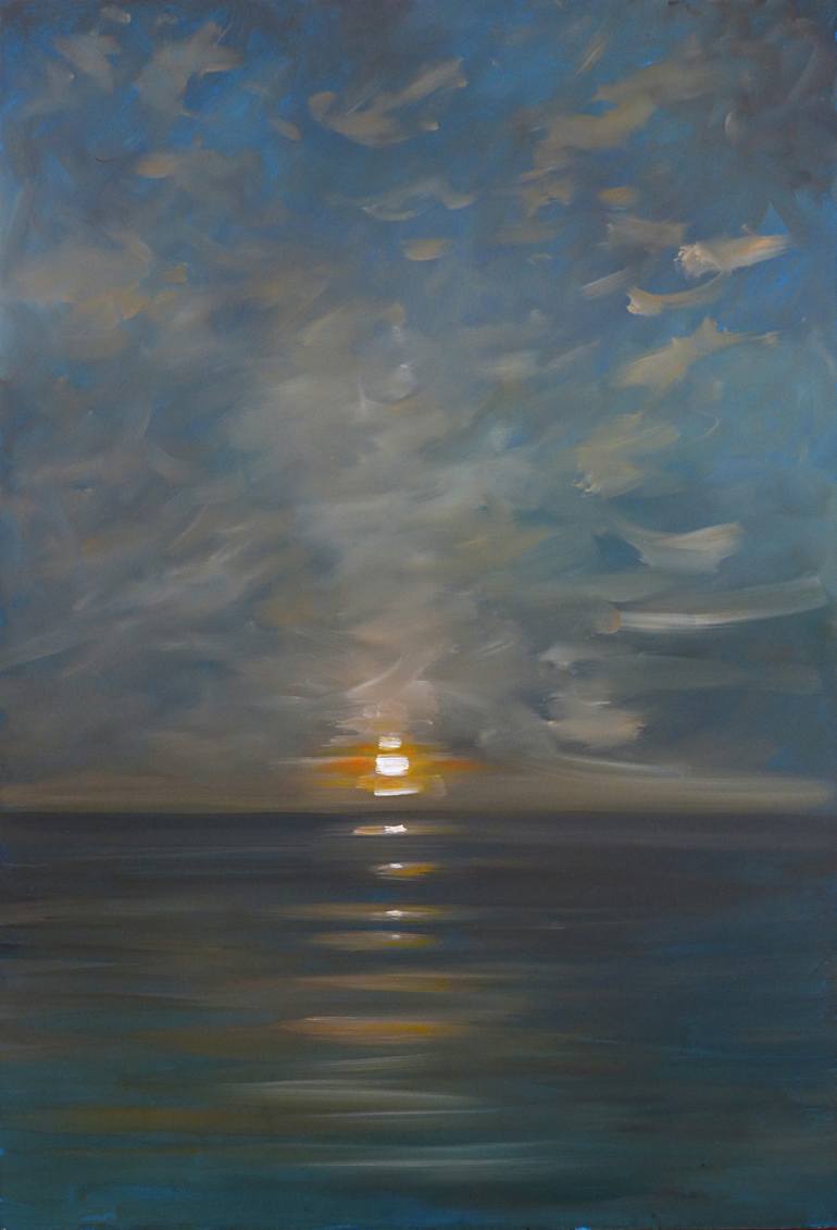 Silver sunrise Painting by Alessandro Piras | Saatchi Art