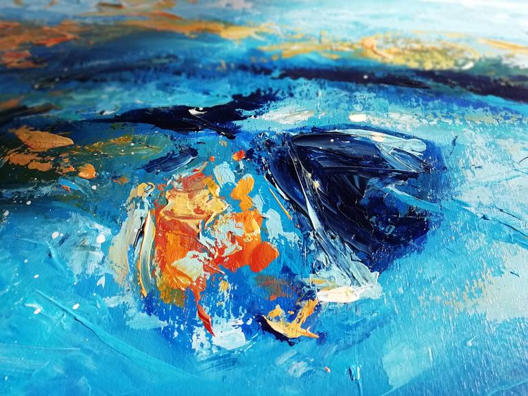 Three swimmers Painting by Alessandro Piras | Saatchi Art