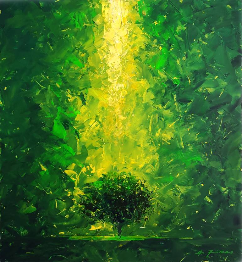 Green light fall Painting by Alessandro Piras | Saatchi Art