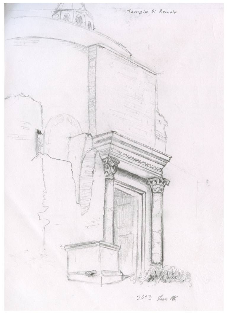 Temple of romulus Drawing by Jaan Ots | Saatchi Art