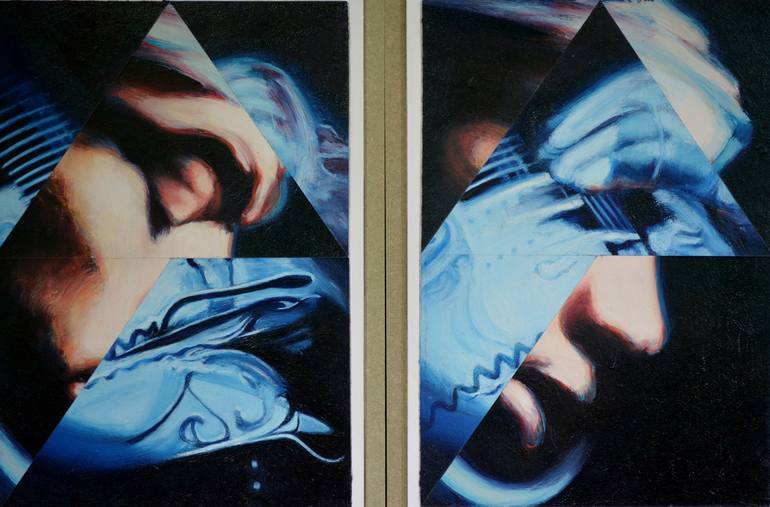 Head,Hand+Tremolo, 1+2. Painting by David Thomas | Saatchi Art