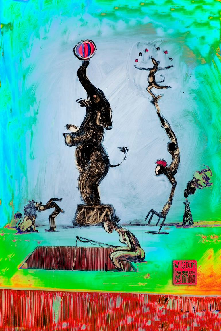 circus pit Printmaking by norton wisdom | Saatchi Art