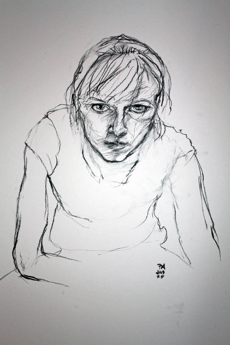 Self-portrait Drawing by Petra Muller | Saatchi Art