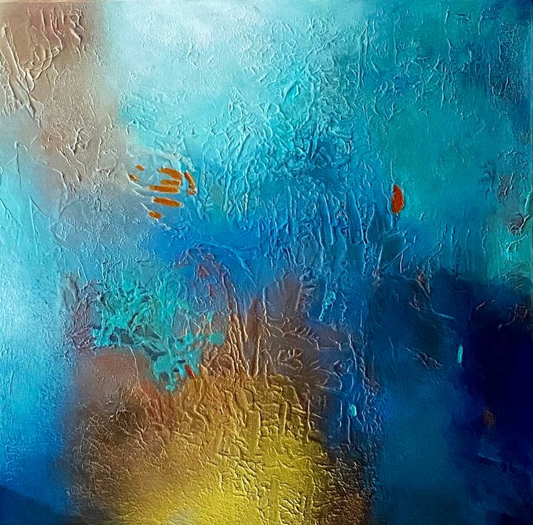 Layered Consciousness Blue abstract Painting by Shan Re | Saatchi Art