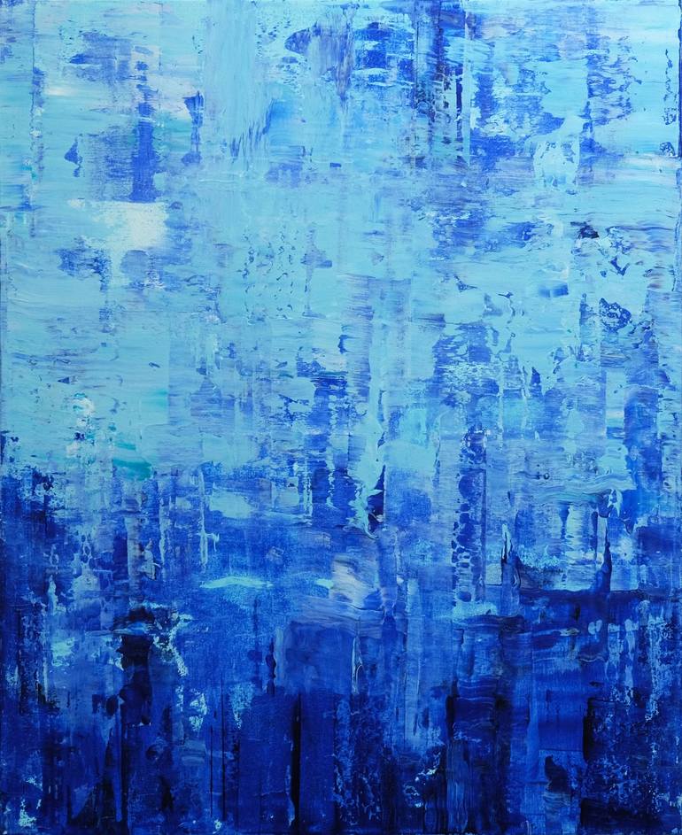 Composition in Blue Painting by Behshad Arjomandi | Saatchi Art