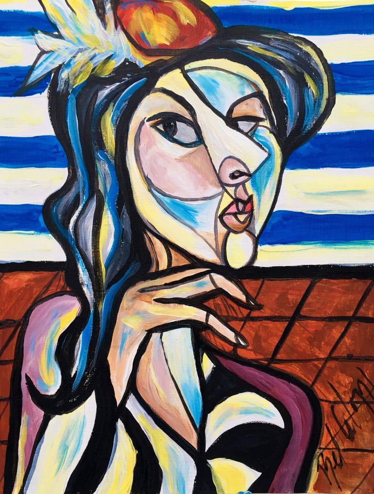 Ms. Fickle Feather Painting by Belinda Colozzi | Saatchi Art