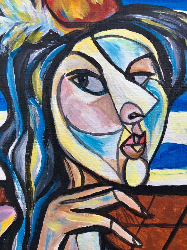 Ms. Fickle Feather Painting by Belinda Colozzi | Saatchi Art