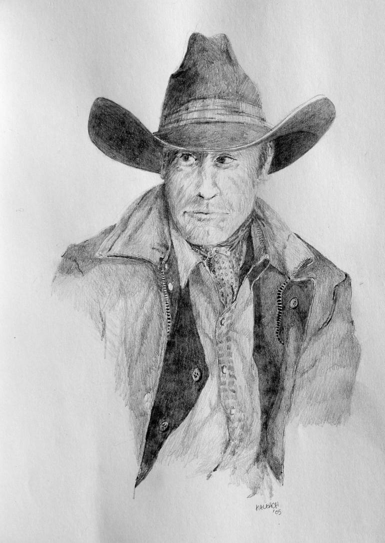 Cowboy Drawing by David Kalbach | Saatchi Art